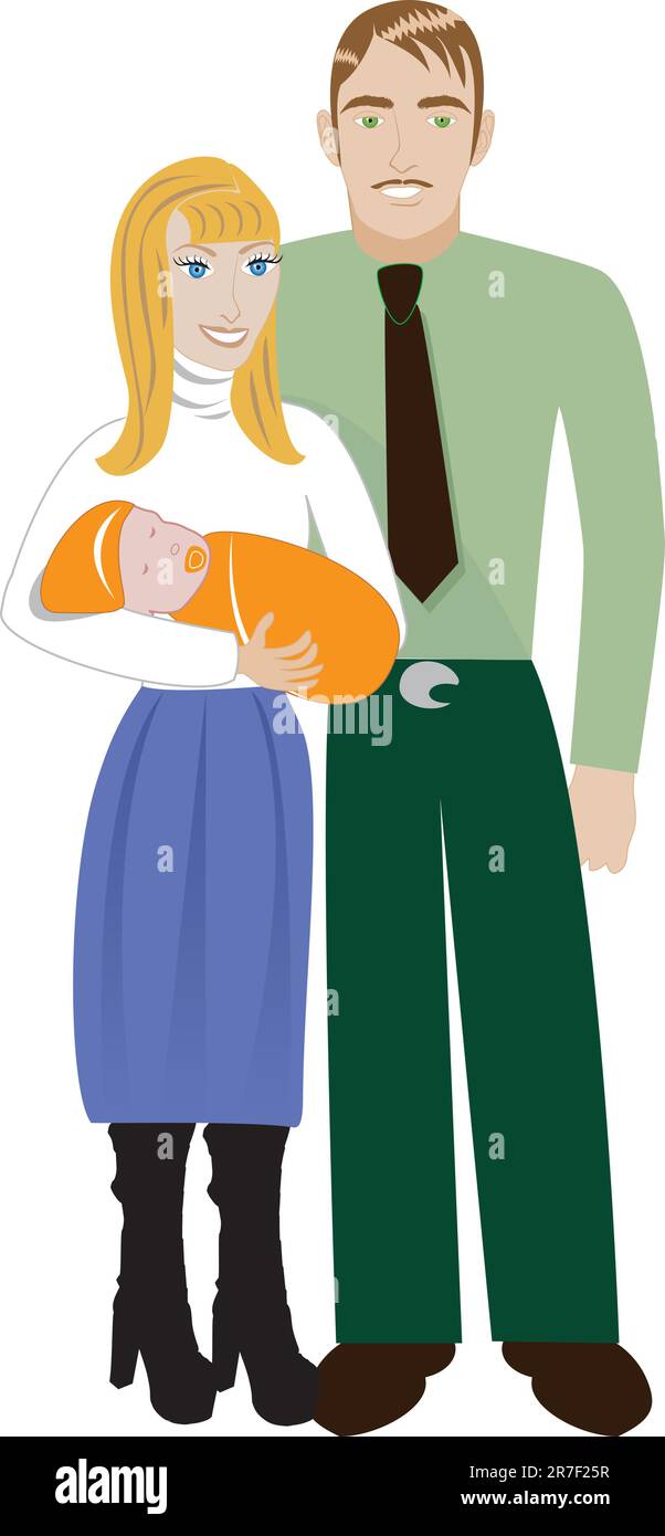 Vector Illustration of Family number 4 isolated over white Stock Vector ...