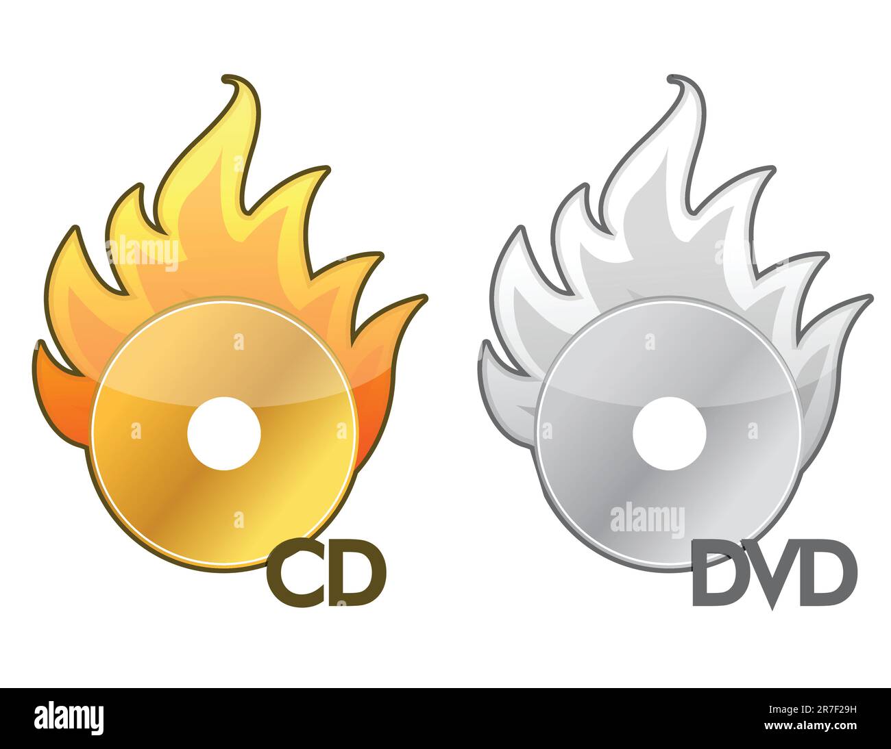 Burning CD / DVD icon over a white background Stock Vector Image & Art ...