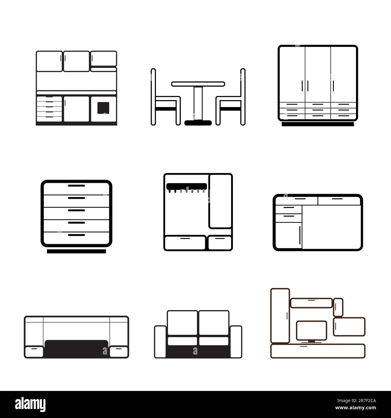 Industrial office furniture Stock Vector Images - Alamy