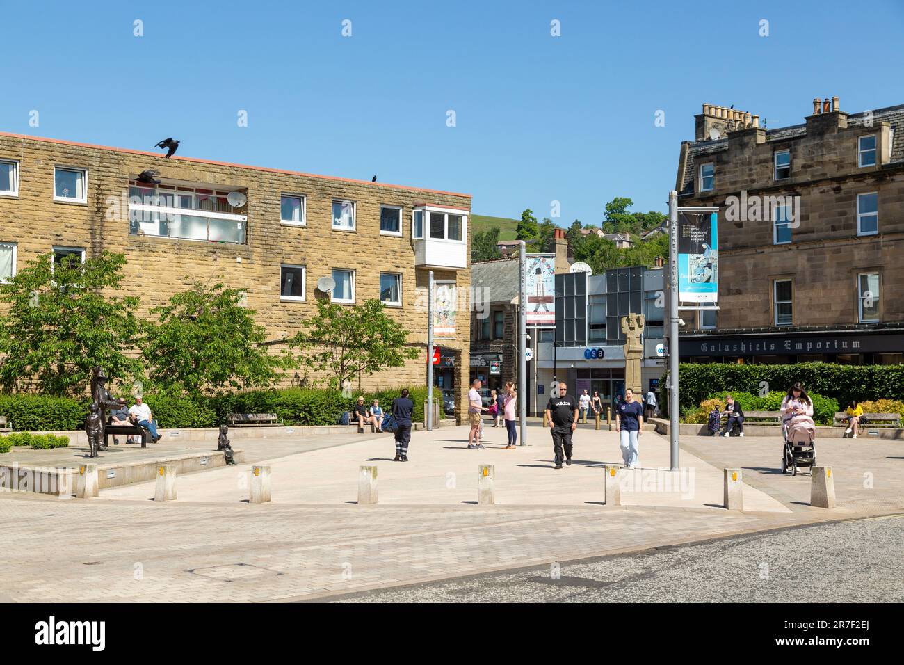 Market Street Square in Galashiels, Scottish Borders, Scotland Stock ...