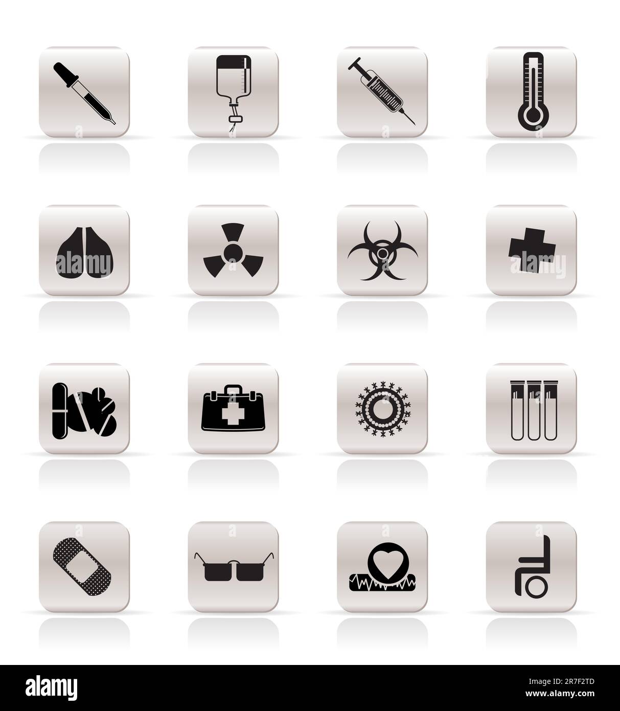 collection of medical themed icons and warning-signs - Vector Icon Set ...