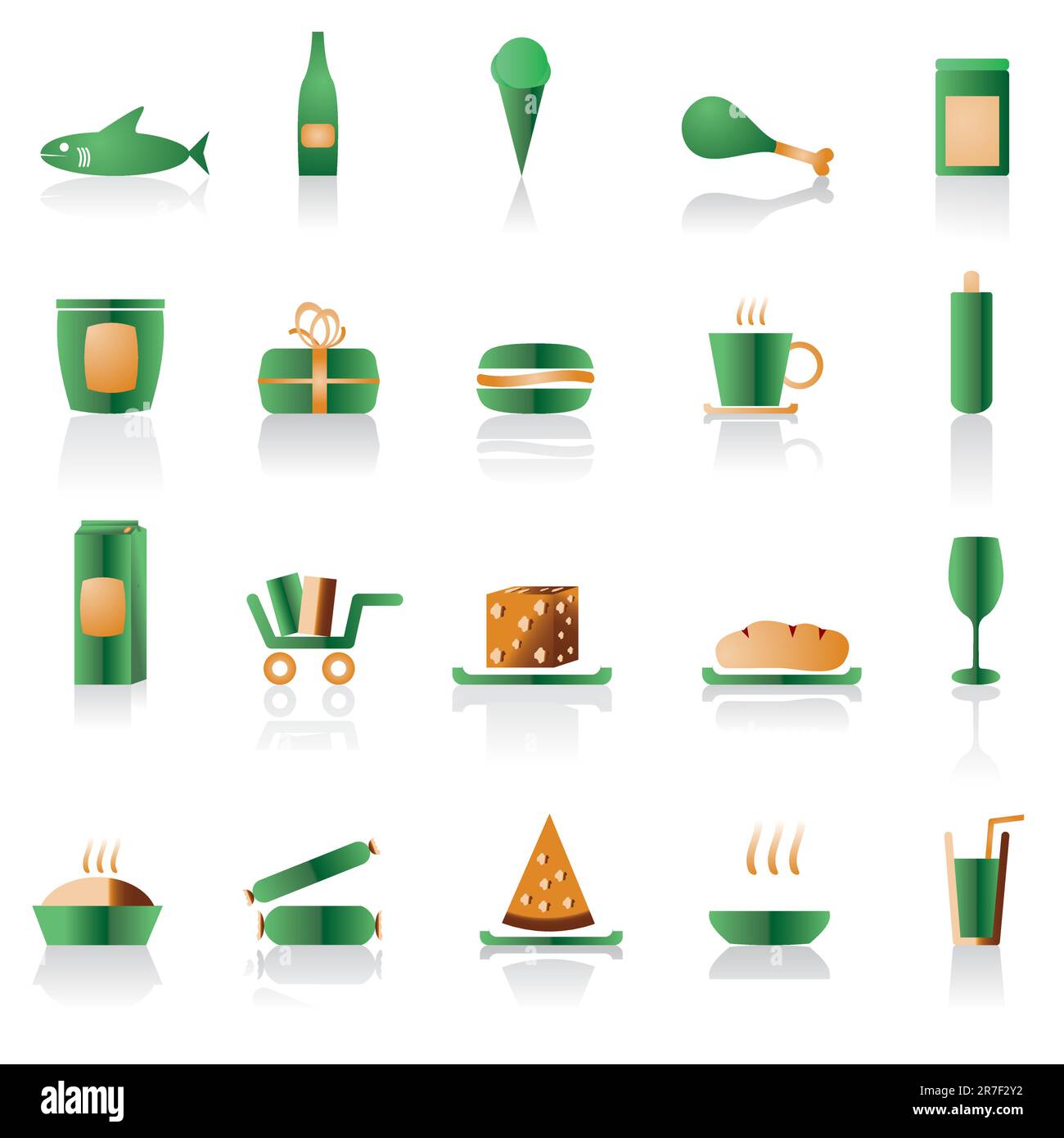 Cooking foods icons set Cut Out Stock Images & Pictures - Alamy