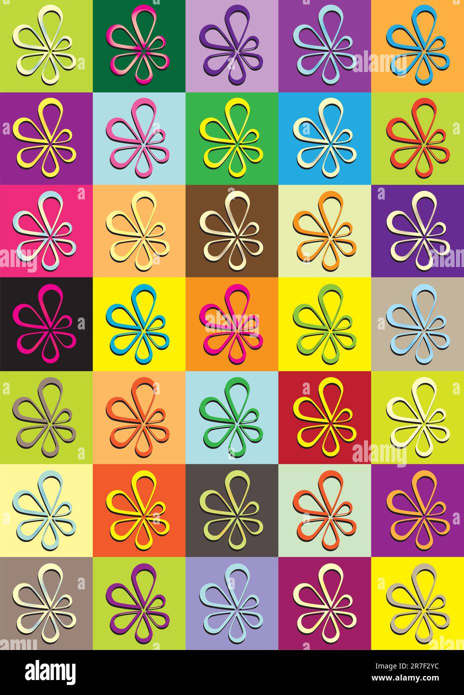 different colors flower icons background - vector illustration Stock ...