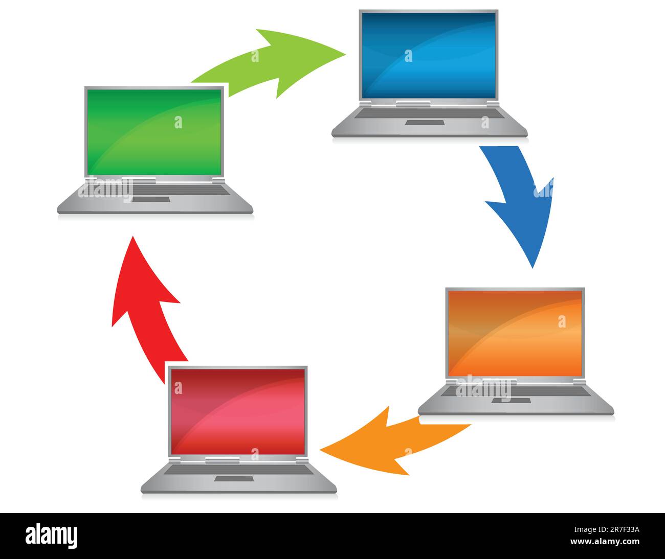 Networking colorful illustration over a white background Stock Vector ...