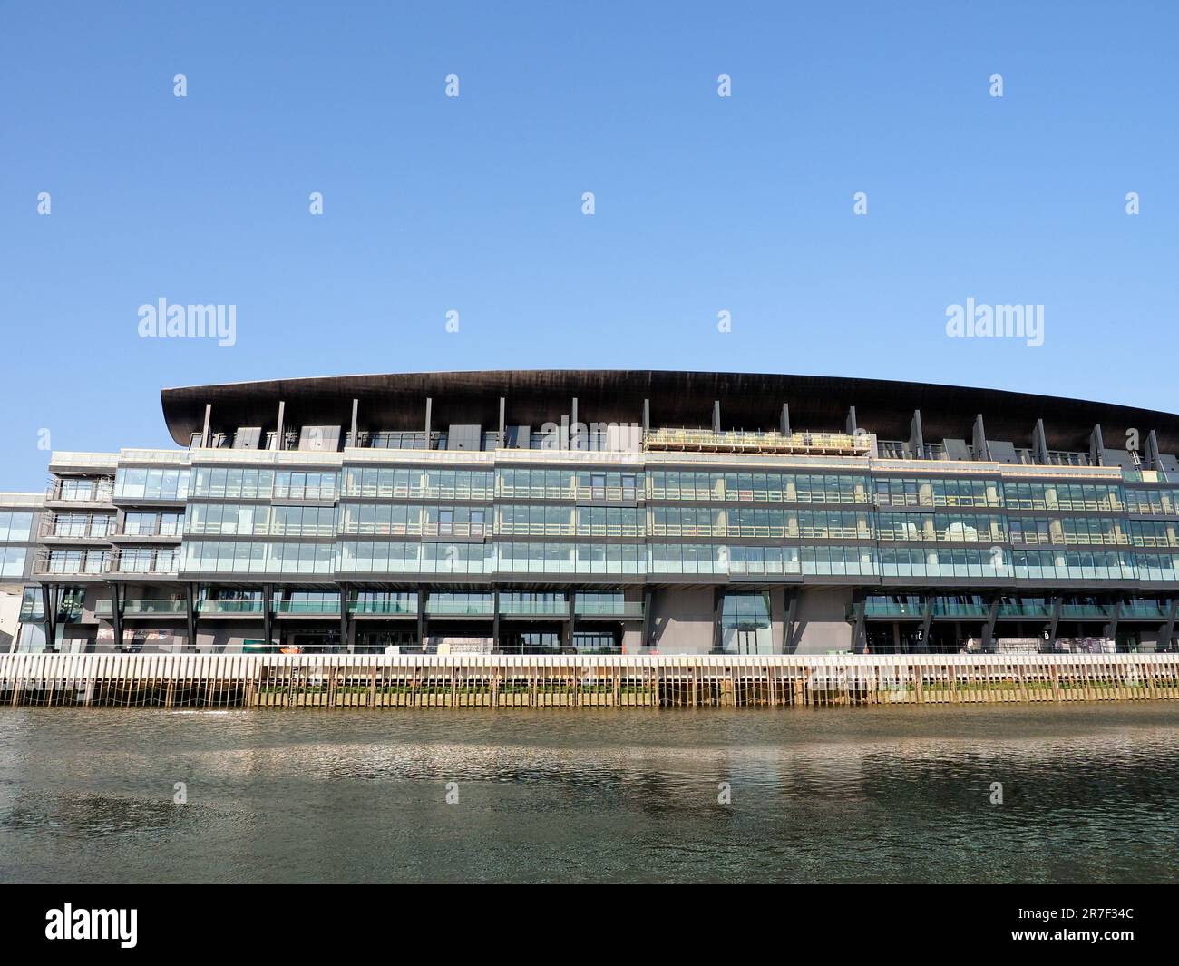 Craven Cottage football stadium showing the new Riverside stand seen ...
