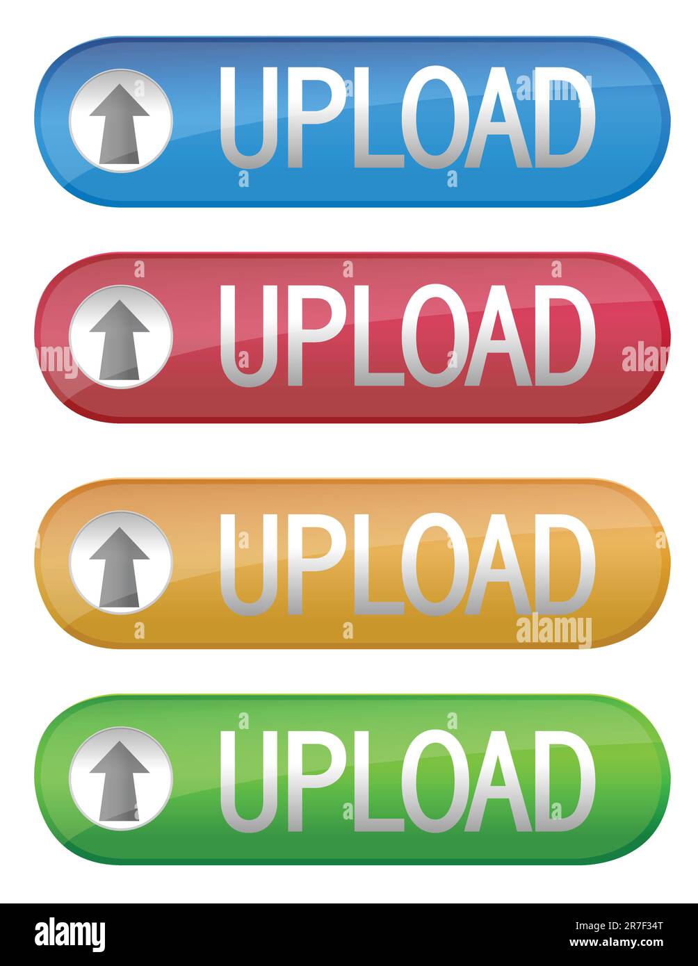 Upload buttons isolated over a white background Stock Vector Image ...