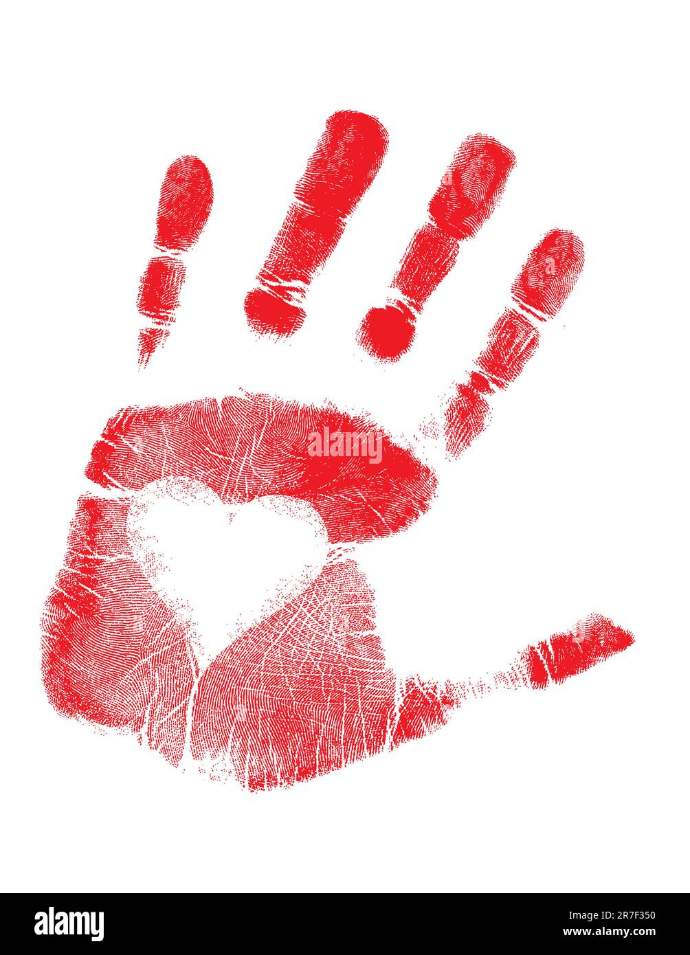 llustration of a hand-print with a heart. Vector available. / love Hand ...