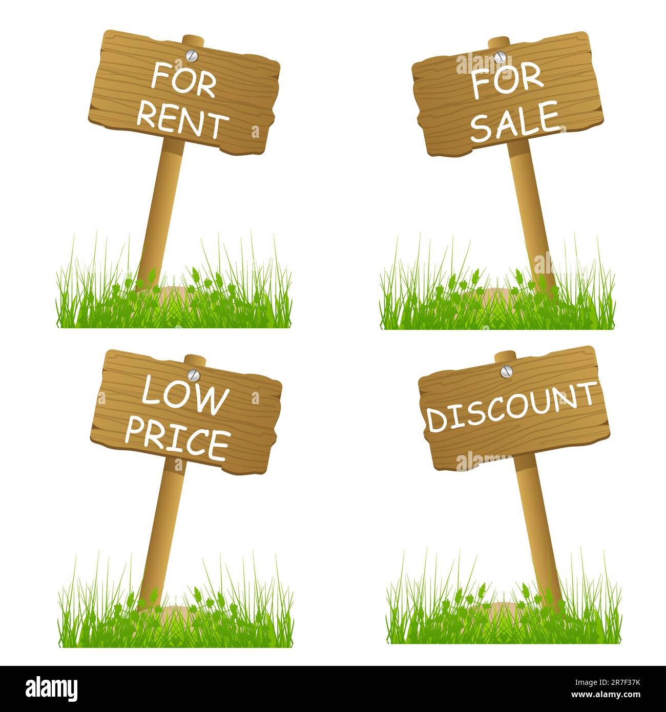 illustration of advertisement direction board on white background Stock ...