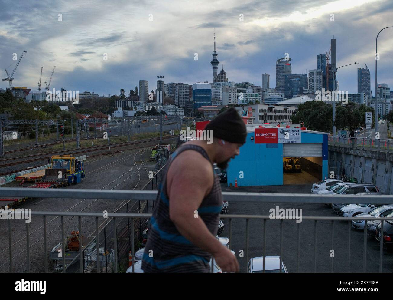 Auckland, New Zealand. 15th June, 2023. A man walks on a pedestrian ...