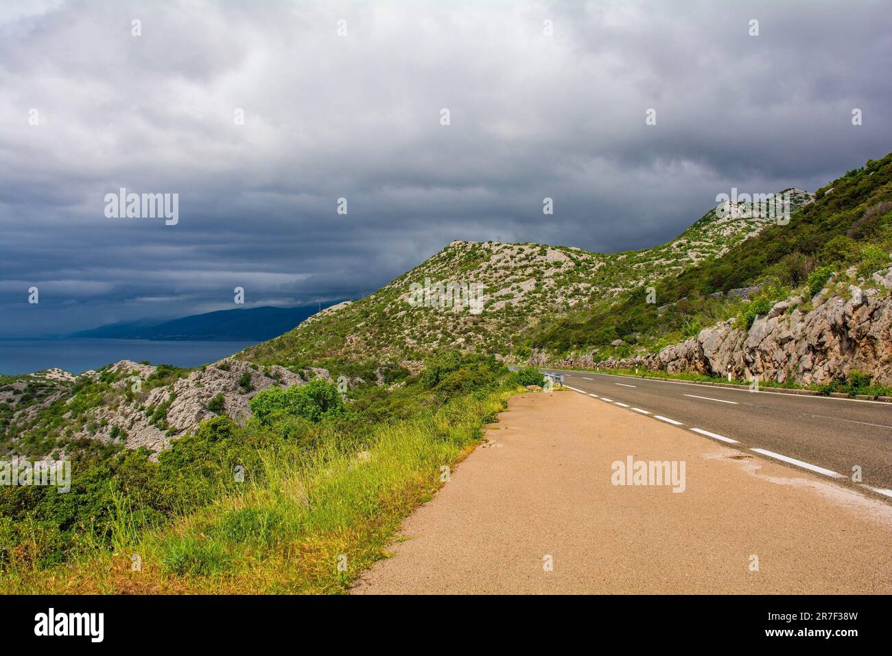 Storm clouds on the Adriatic coast of Croatia south of the village of ...
