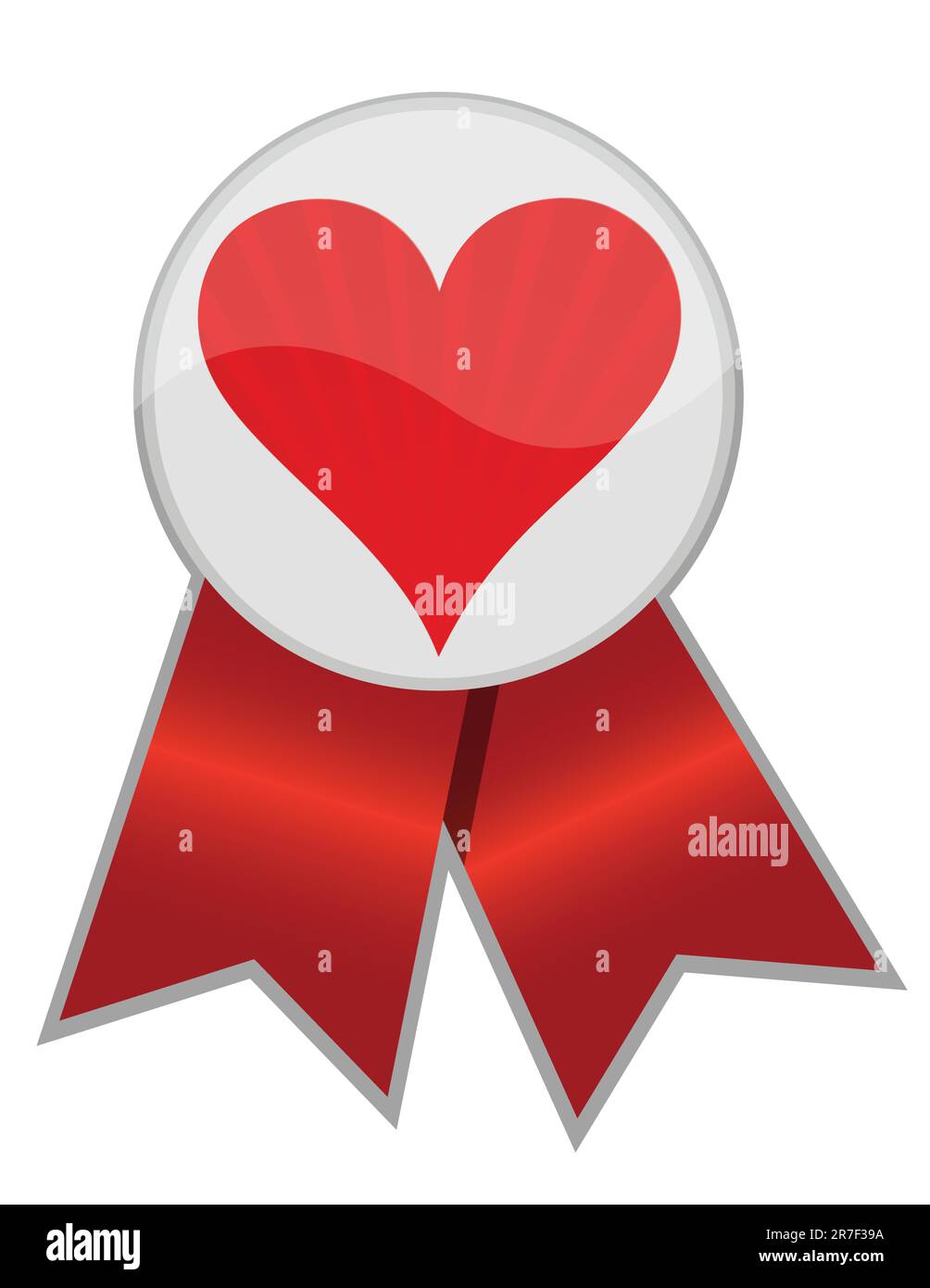 Love Heart ribbon isolated over a white background Stock Vector Image ...