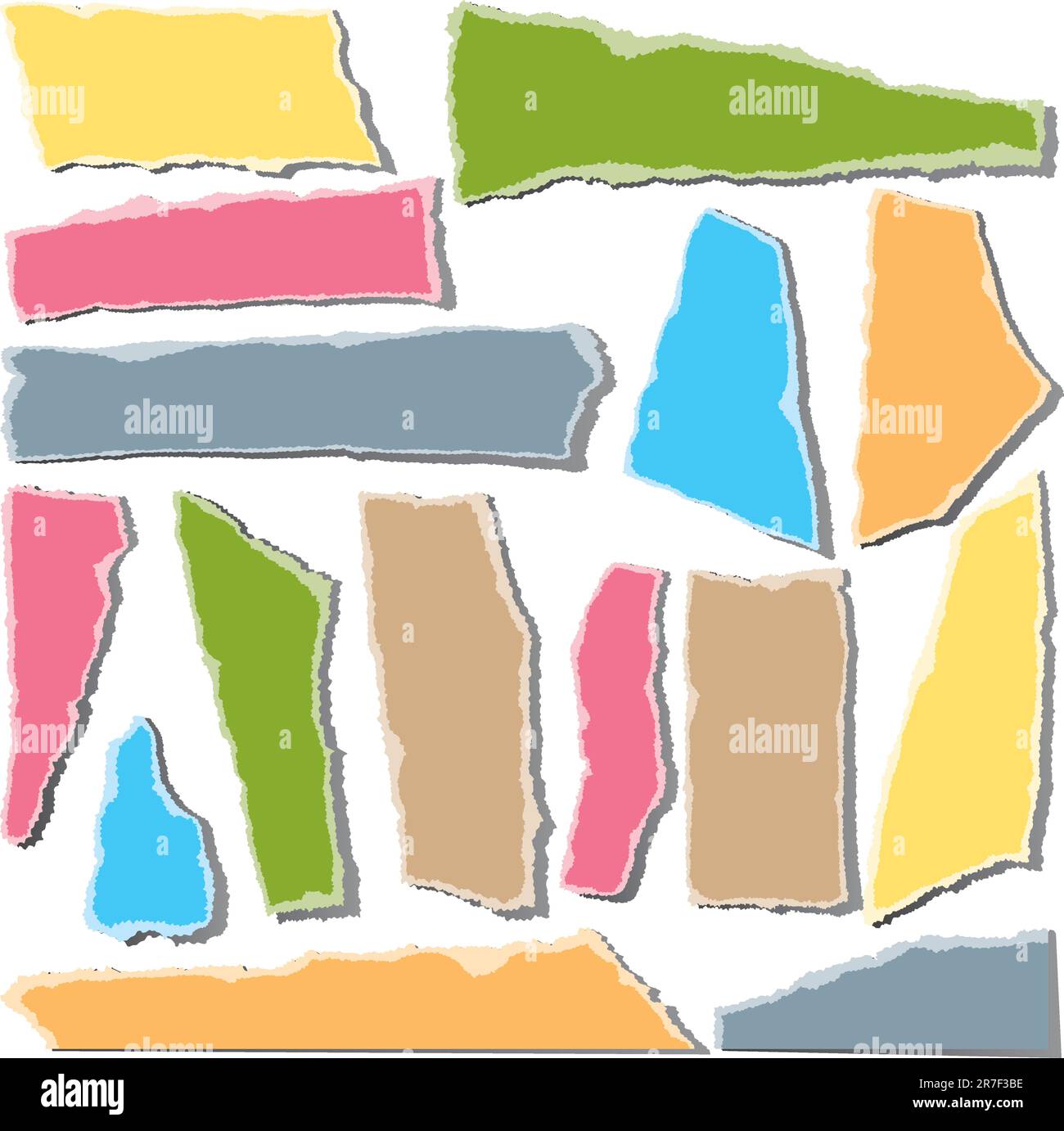 Torn paper pieces on white background. Vector Illustration Stock Vector ...