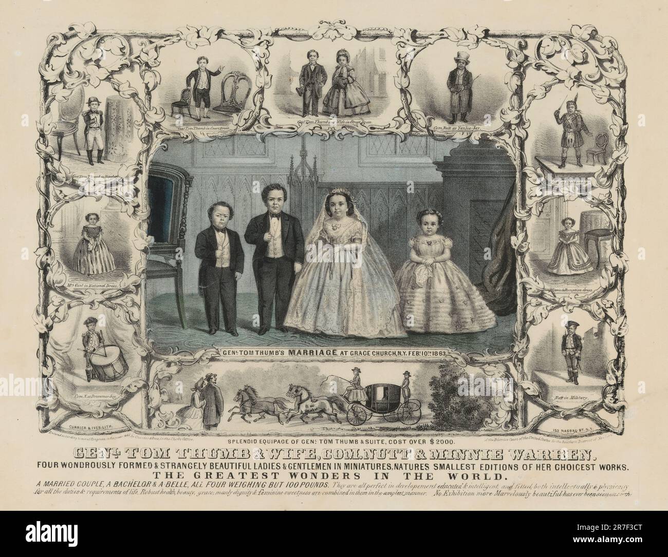 General Tom Thumb, Lavinia Warren Stratton, Commodore Nutt and Minnie ...