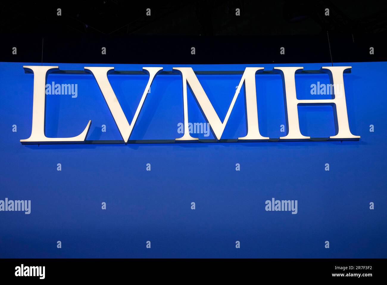 The LVMH logo is photographed at the Vivatech show in Paris, Thursday ...