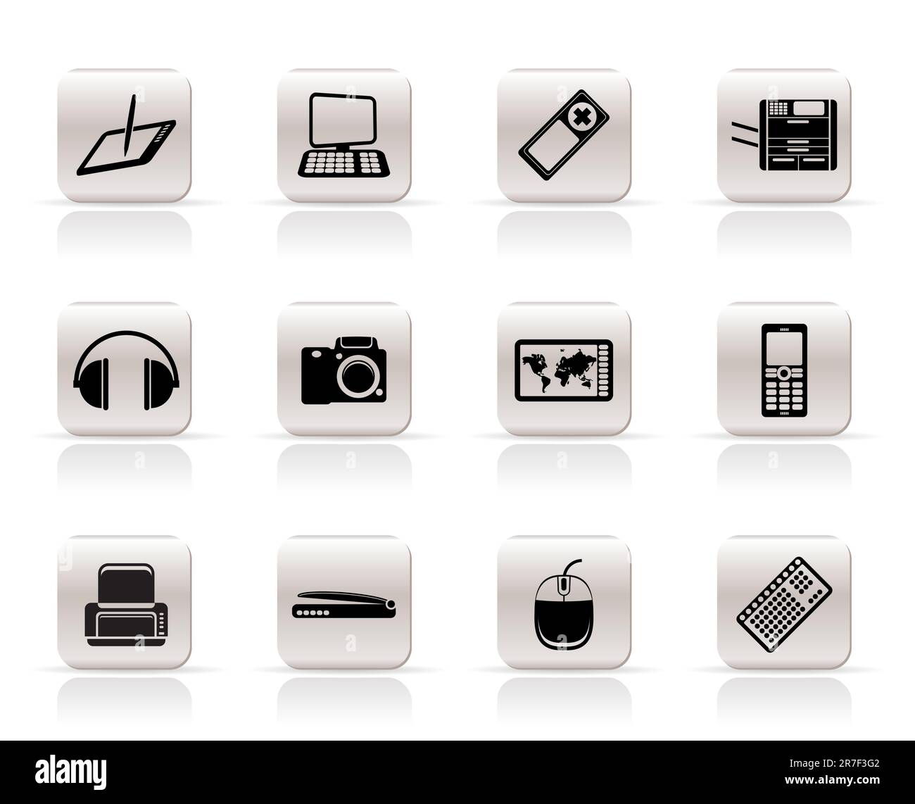 Simple Hi-tech technical equipment icons - vector icon set 3 Stock ...