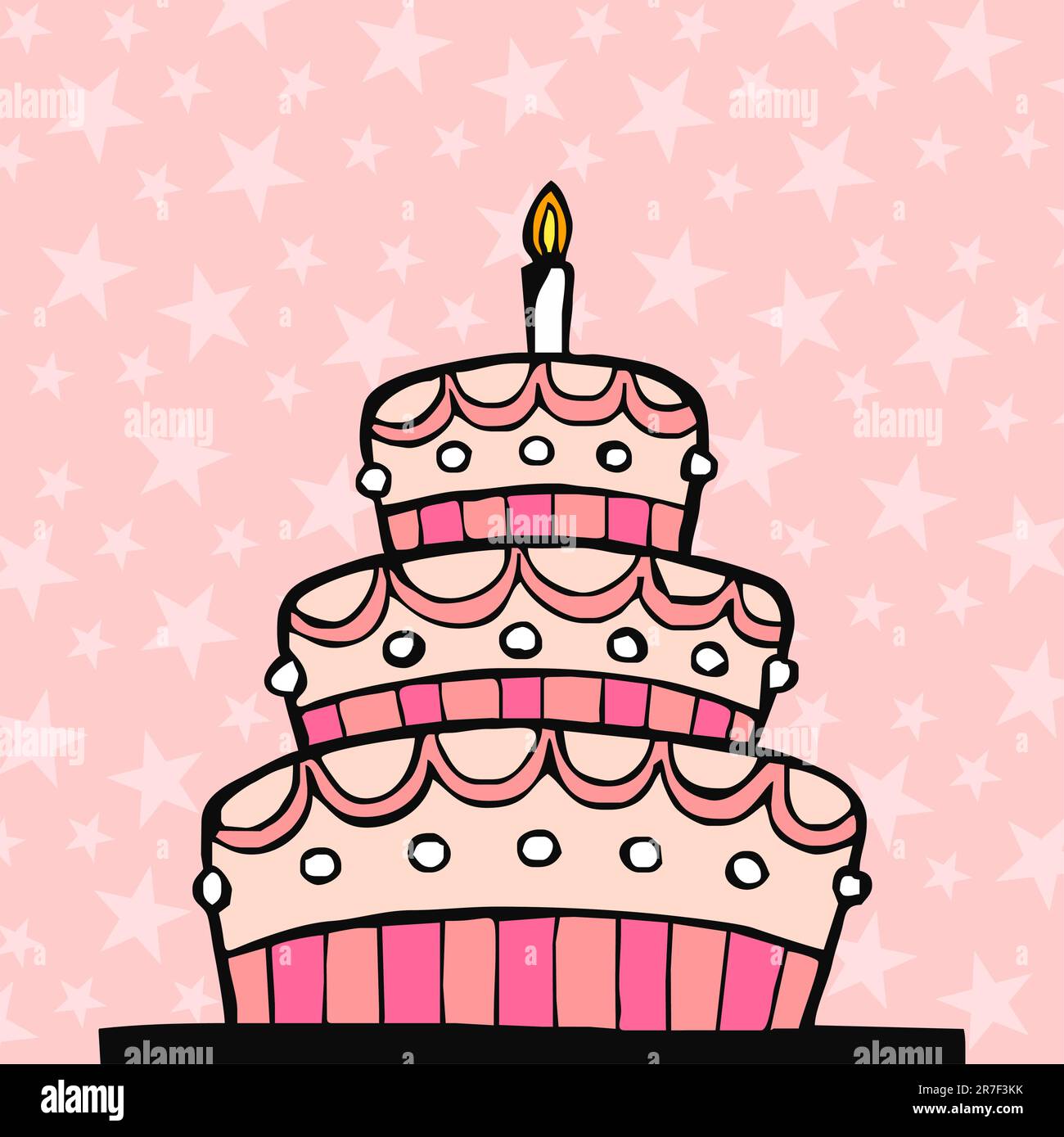 Candle on pink Stock Vector Images - Alamy