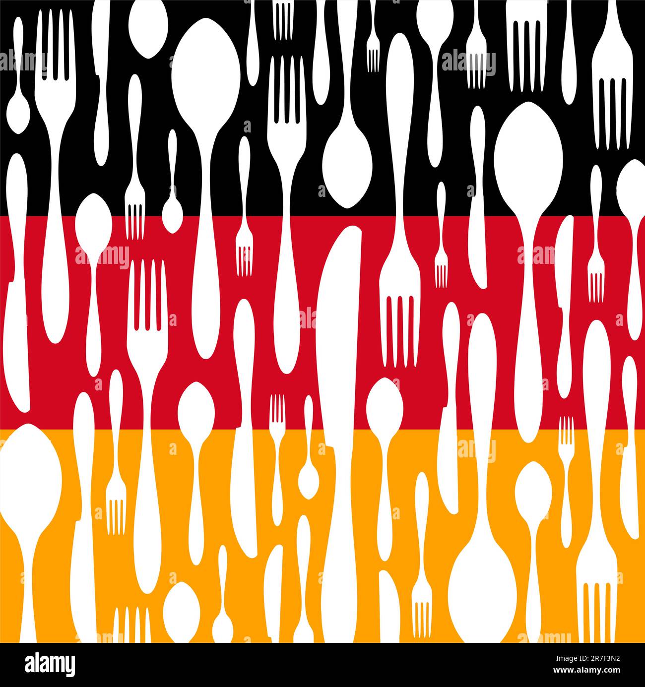 German Cuisine. Cutlery silhouettes: spoon, knife and fork pattern on ...