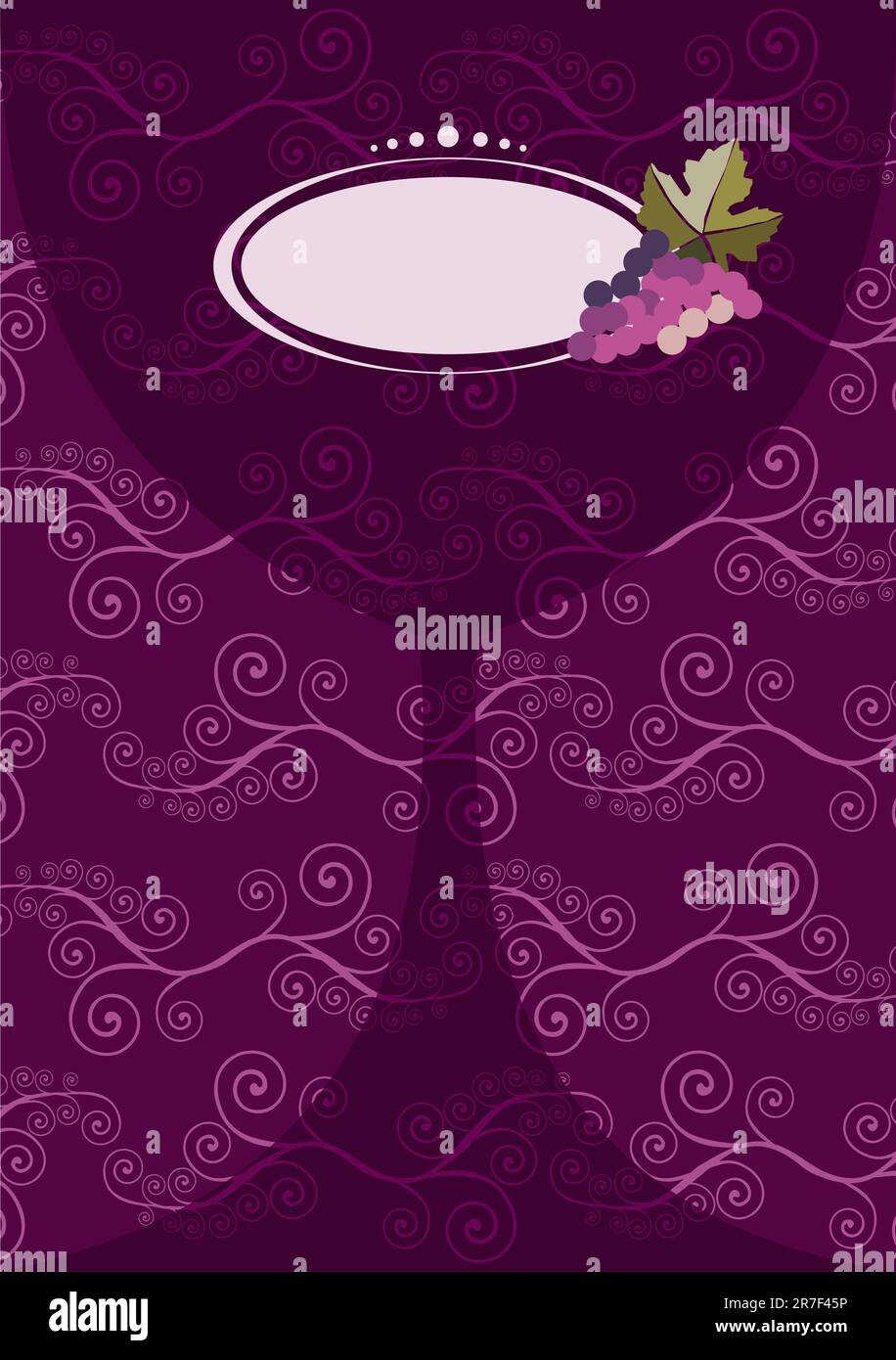 Restaurant icon. Diffuse wine glass silhouette with grapes on purple ...
