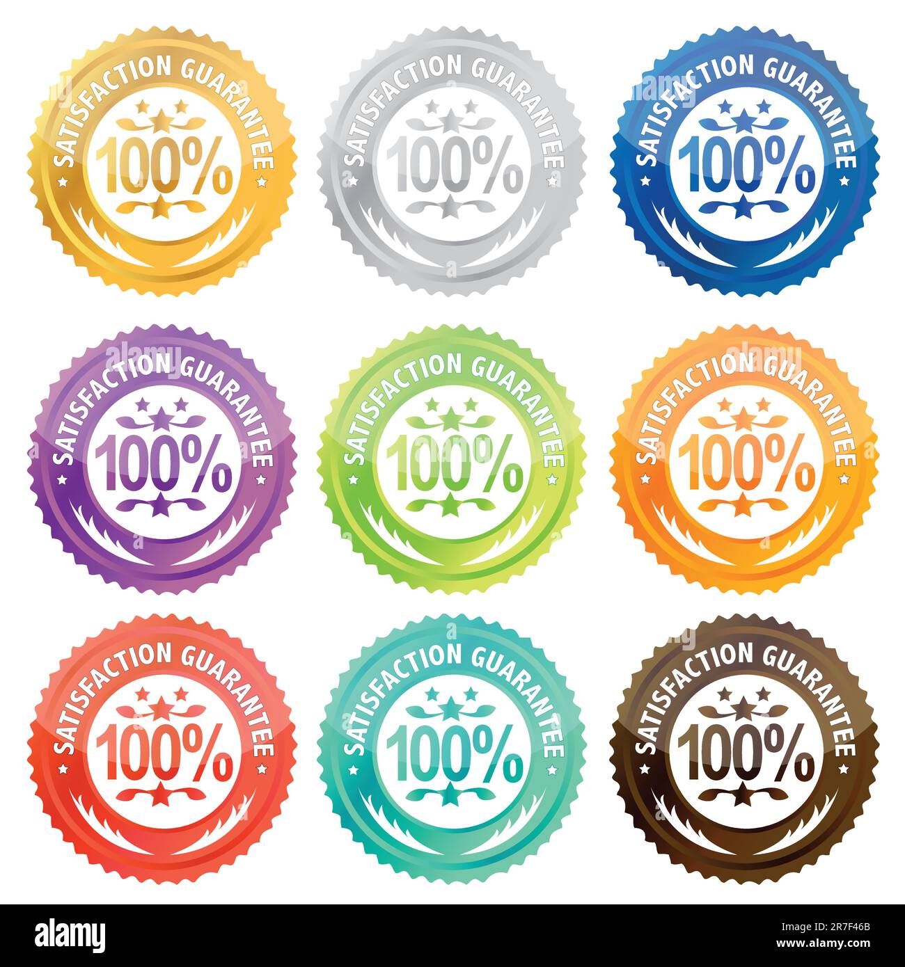 Illustration of different satisfaction guarantee labels ...