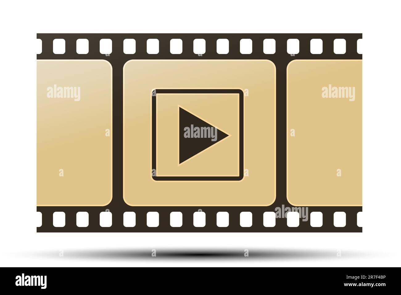 illustration of reel with play icon on white background Stock Vector ...