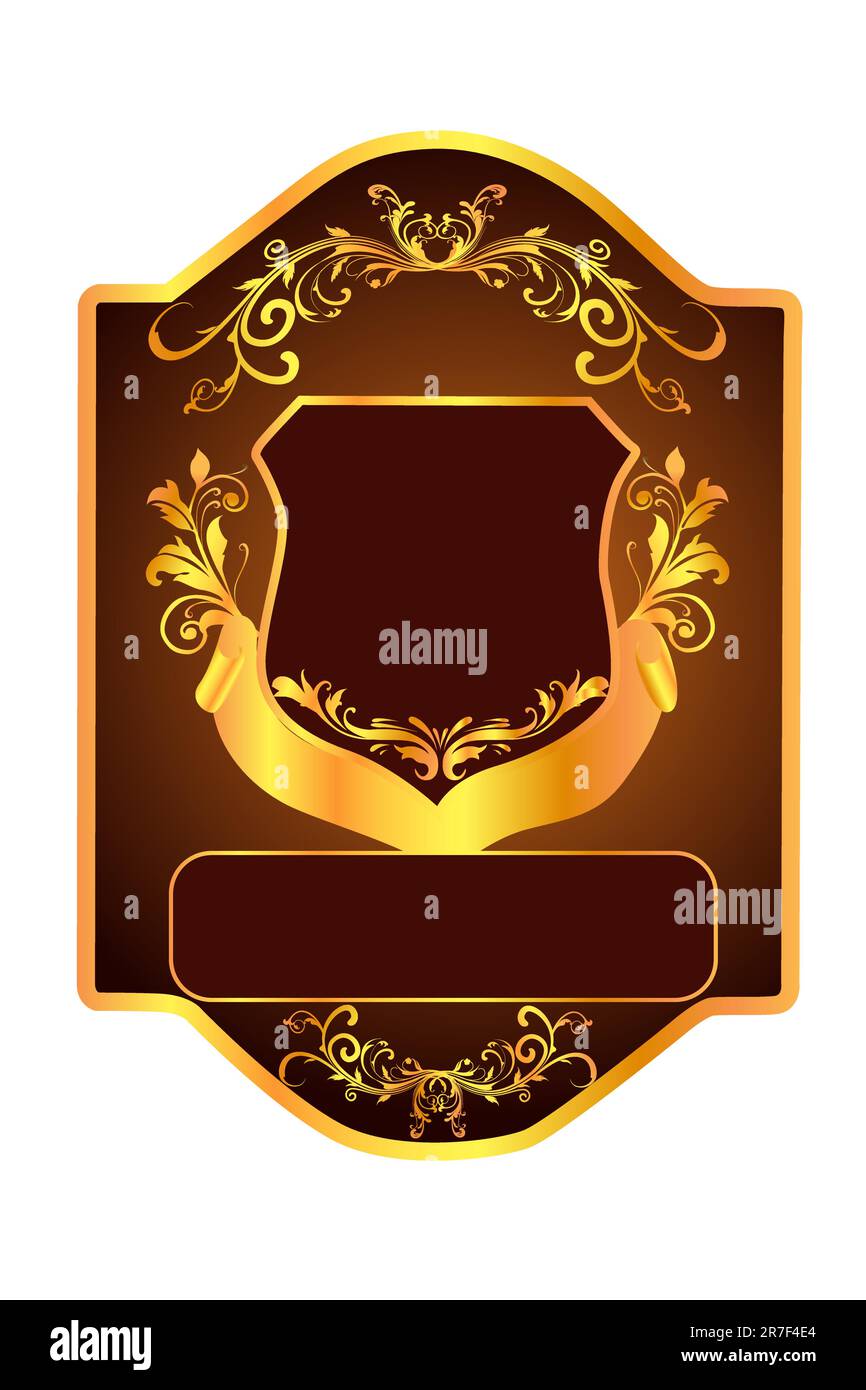 illustration of floral shield on white background Stock Vector Image ...