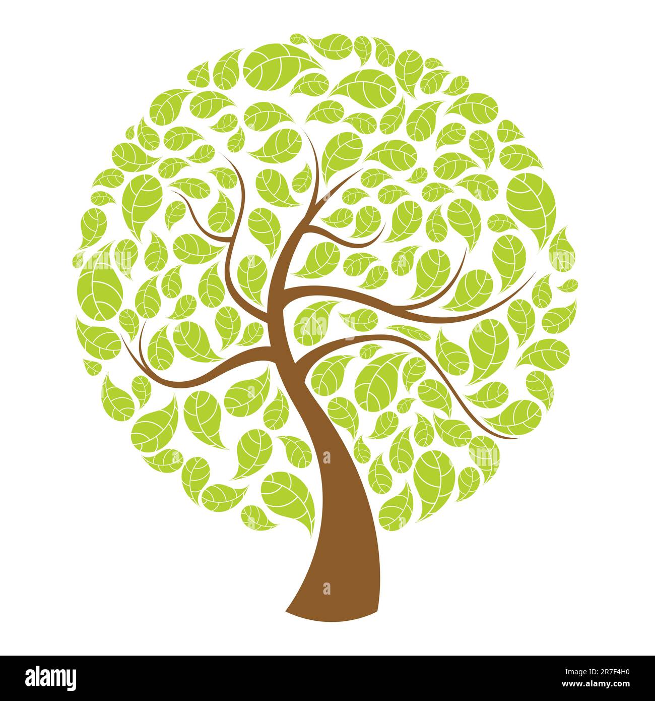 illustration of natural tree on white background Stock Vector Image ...