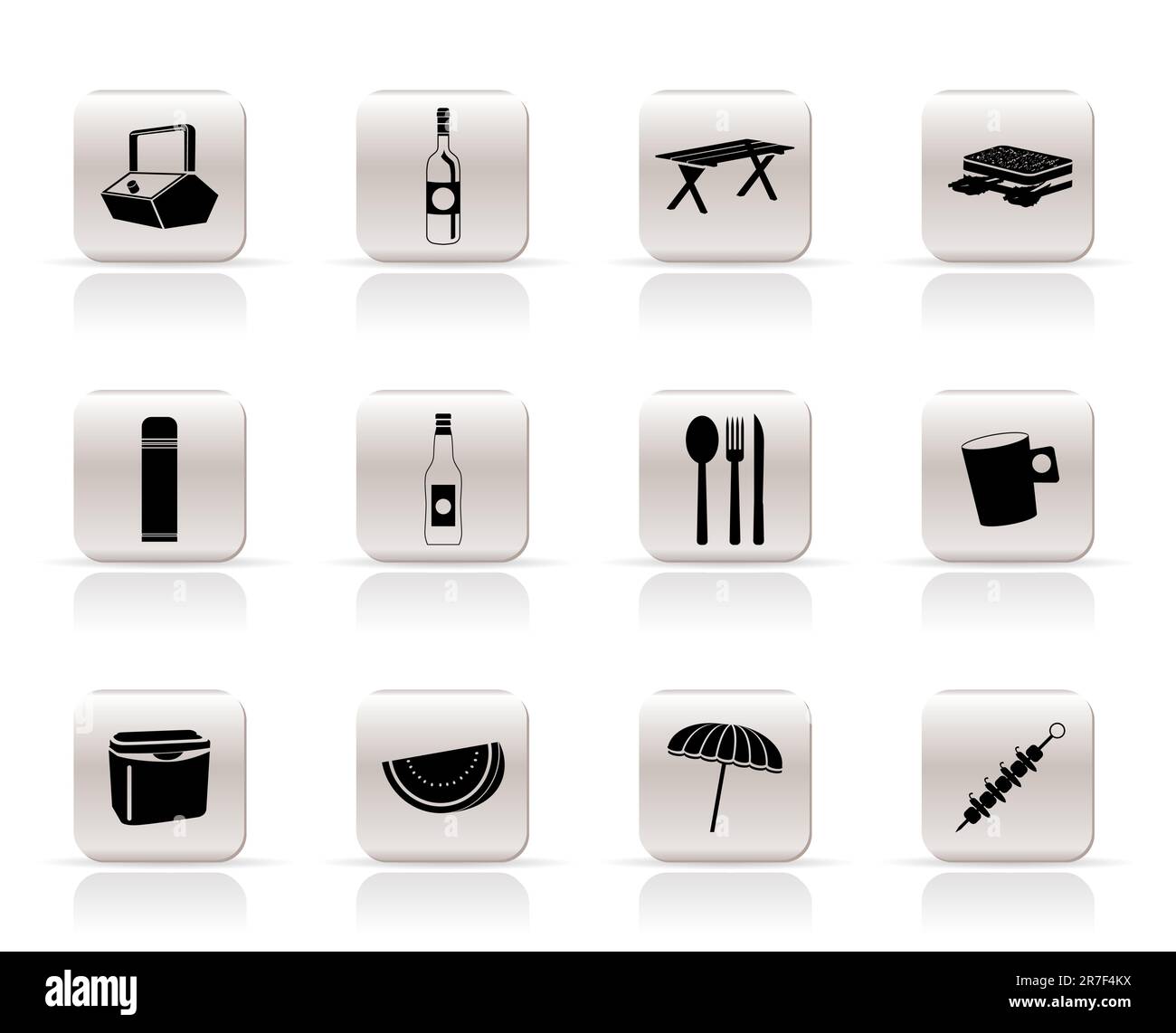 Simple Picnic and holiday icons - vector icon set Stock Vector Image ...