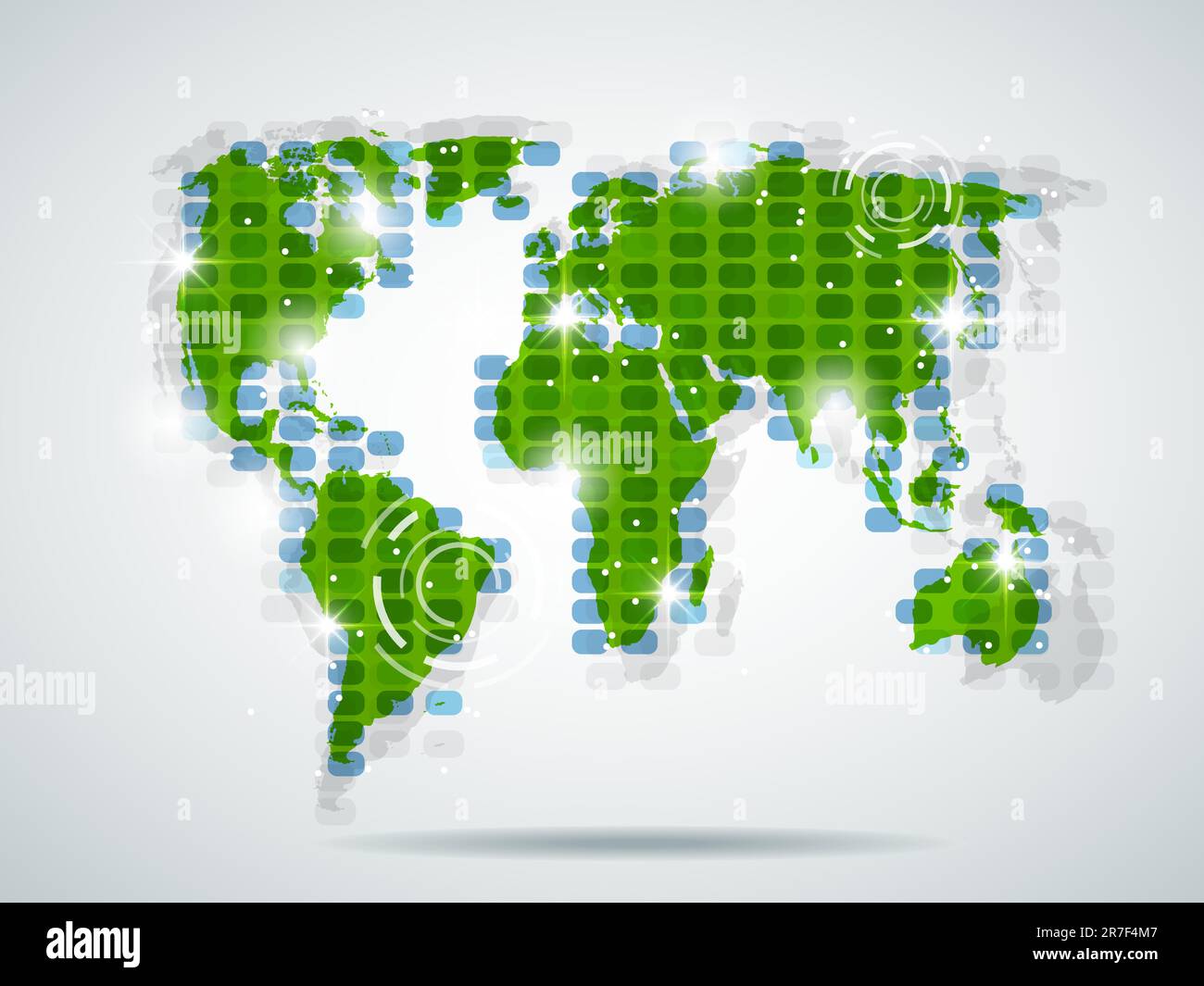 Vector green world map with bright light Stock Vector Image & Art - Alamy