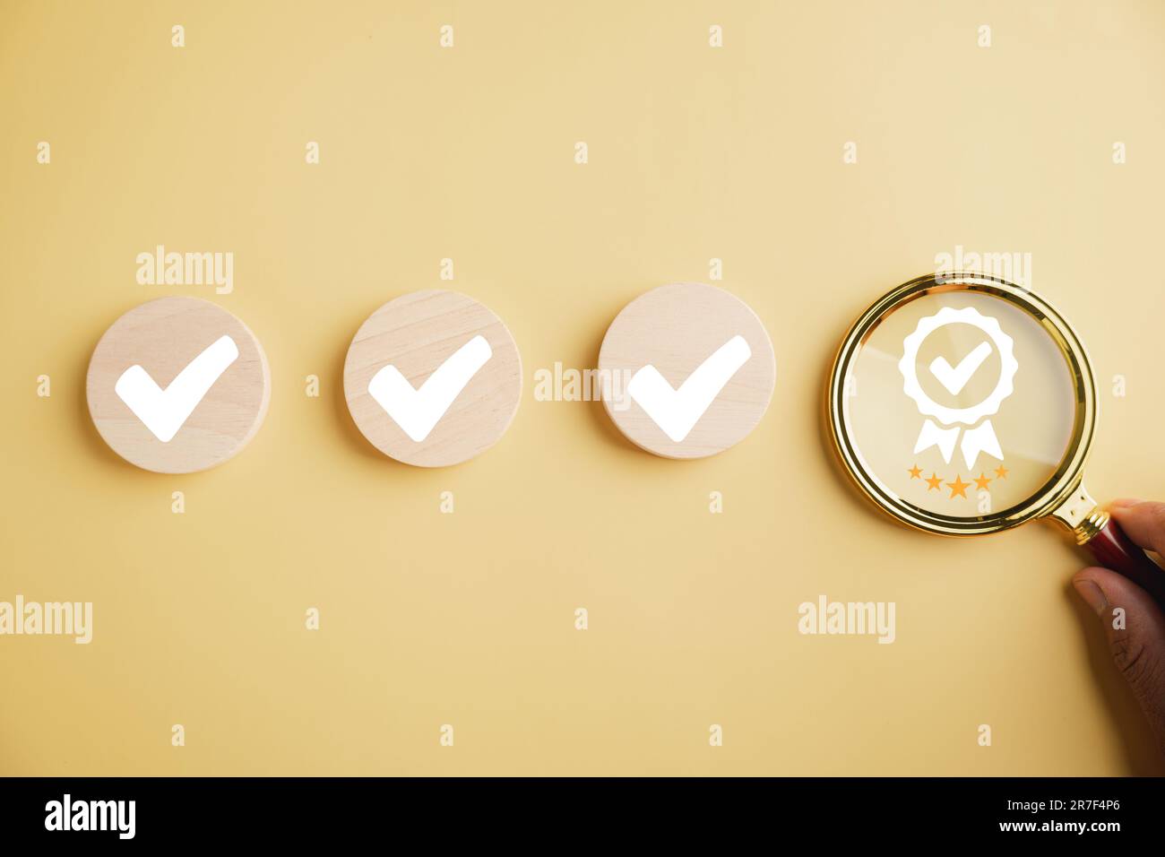 Certification and ISO quality concept illustrated with a magnifying ...