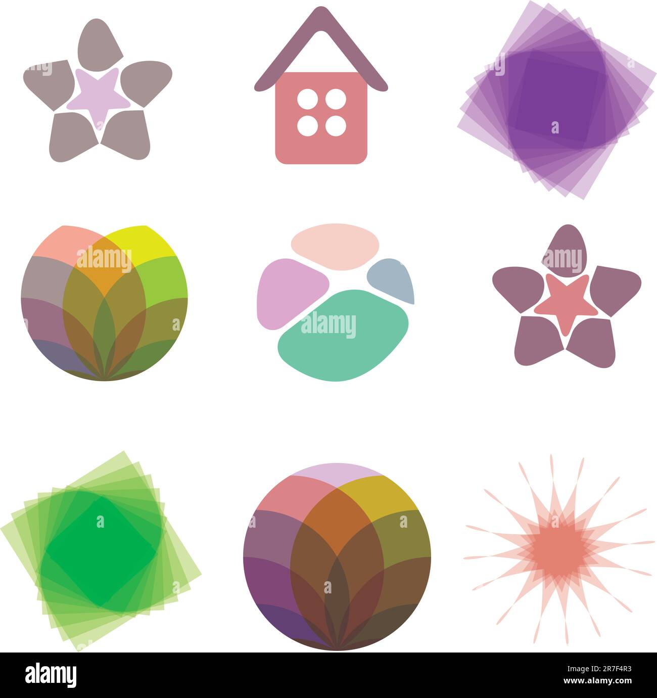 Vector cartoon style icon set . Vector Illustration Stock Vector Image ...