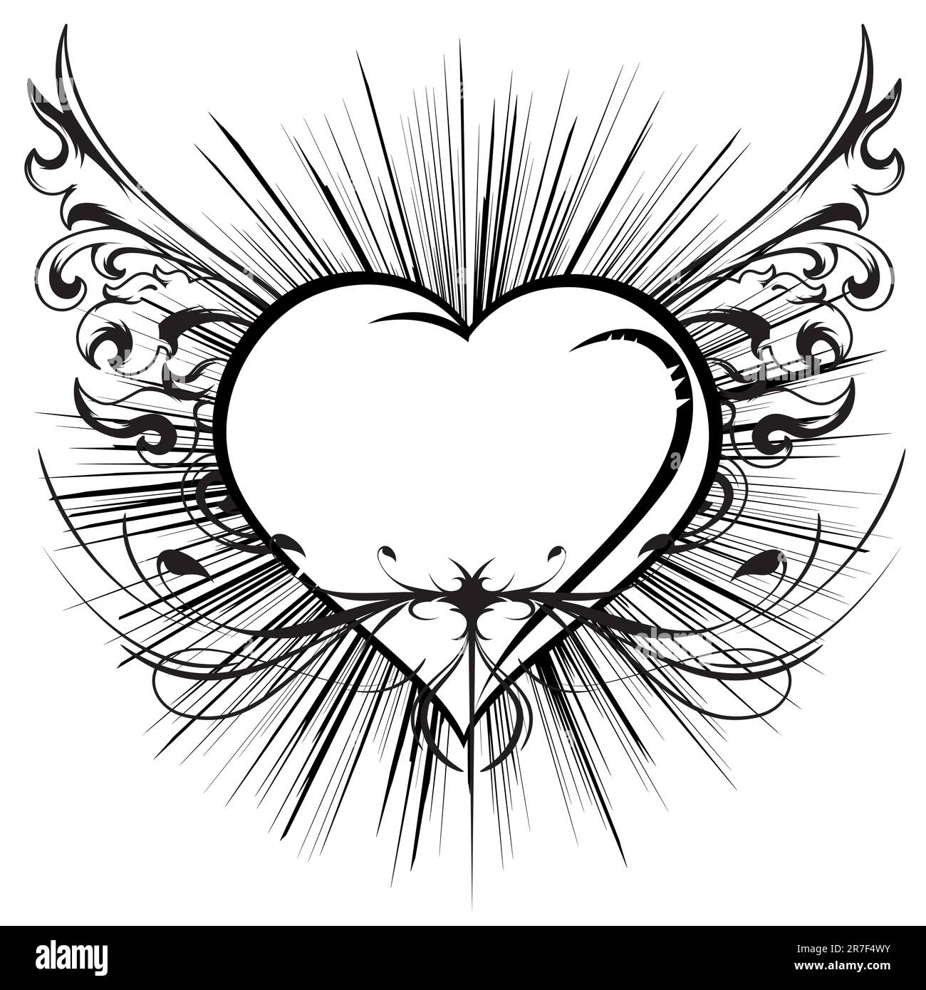 illustration of flying heart on isolated background Stock Vector Image ...