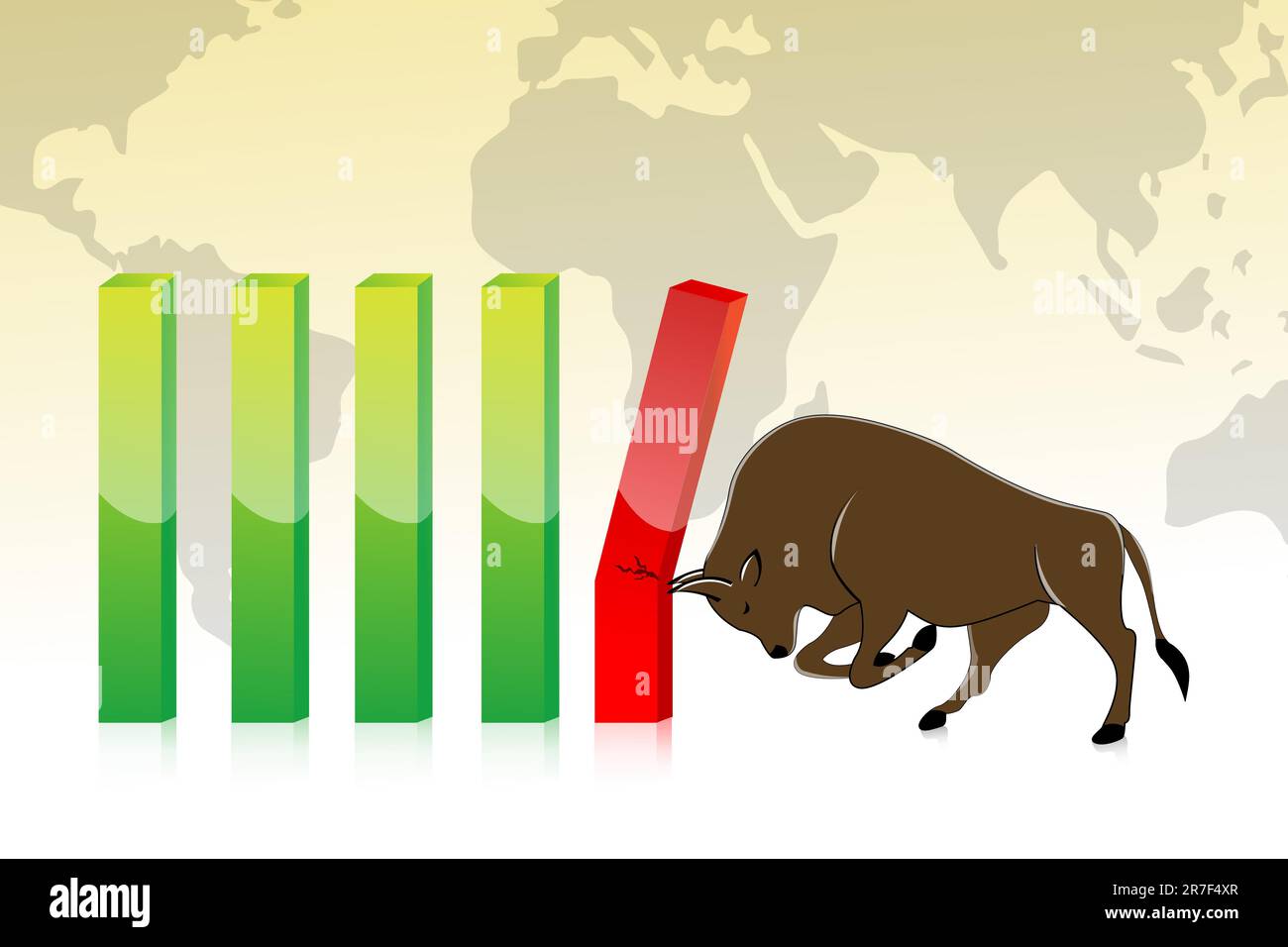 illustration of business graph with bull Stock Vector Image & Art - Alamy