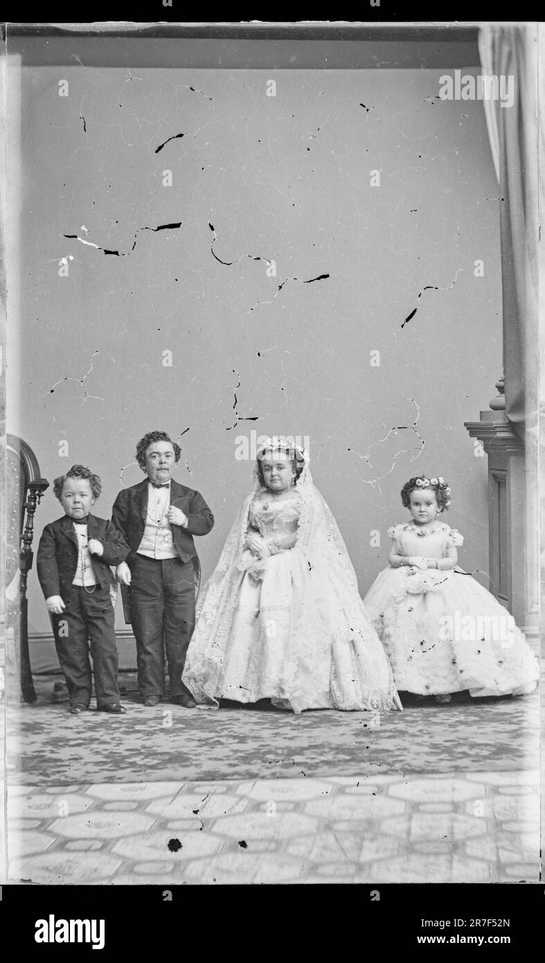 Strattons, G.W.M. Nutt and Minnie Warren (wedding party) c. 1860-1870 ...