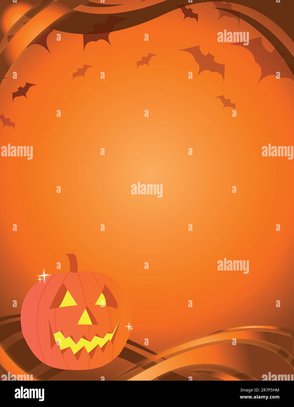 Halloween pumpkin over an yellow and orange background with vampires ...