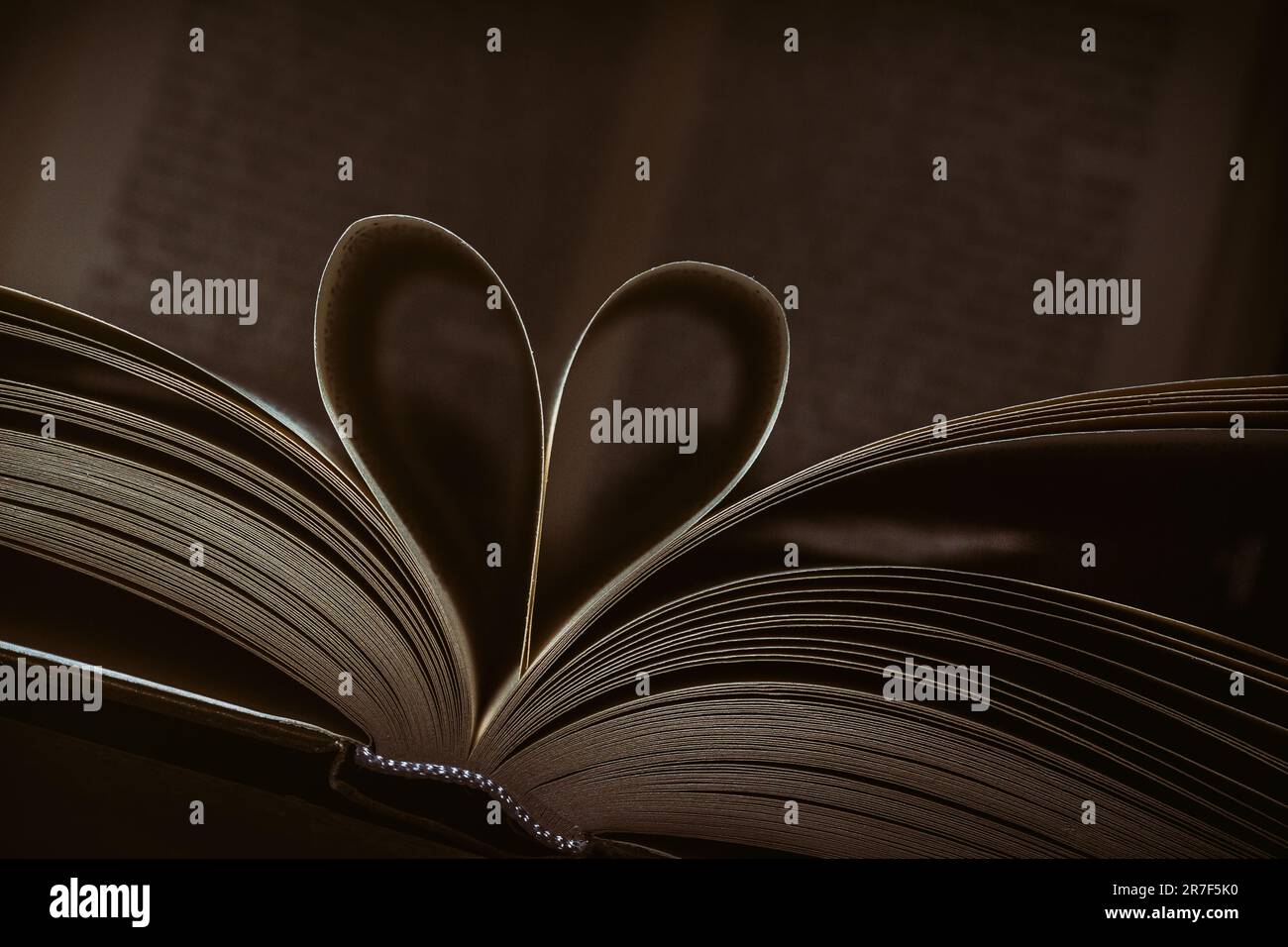A heart-shaped book with its pages spread out in a fan pattern Stock ...