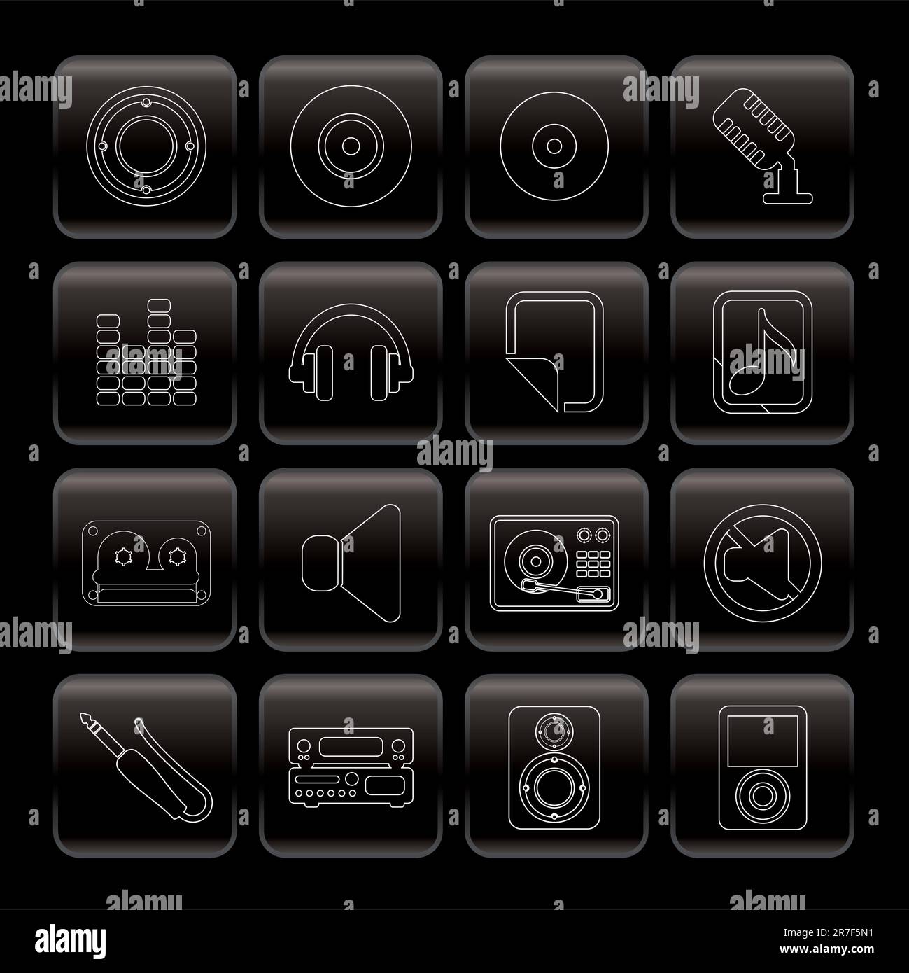 Line Music and sound Icons Vector Icon Set Stock Vector Image & Art - Alamy