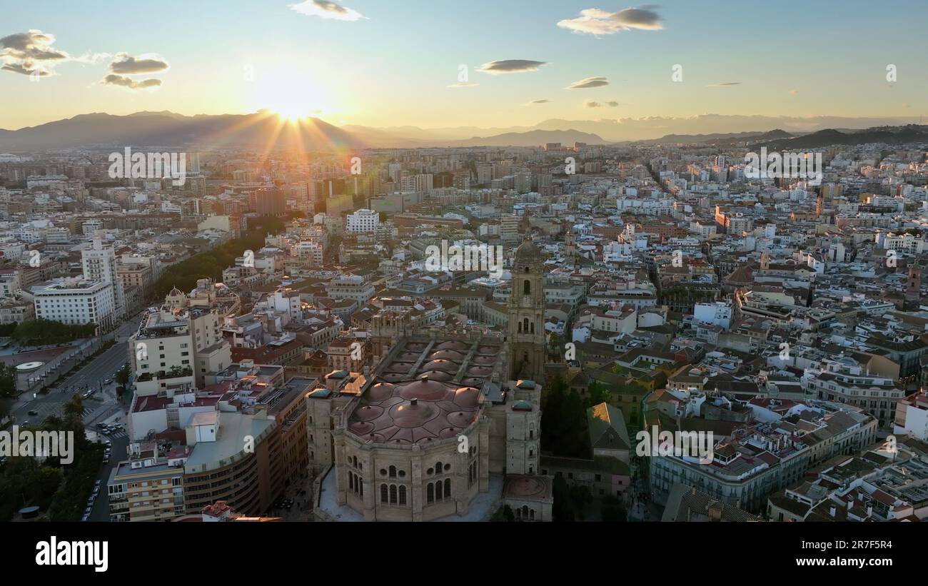 Aerial view of Malaga Cathedral top view. Spain Stock Photo - Alamy
