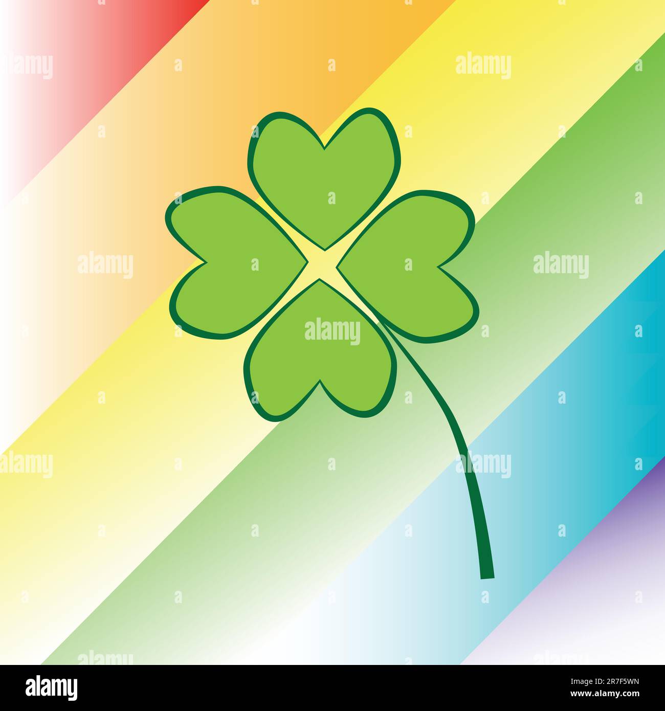 Four Leaf Clover on Rainbow Stock Vector Image & Art - Alamy