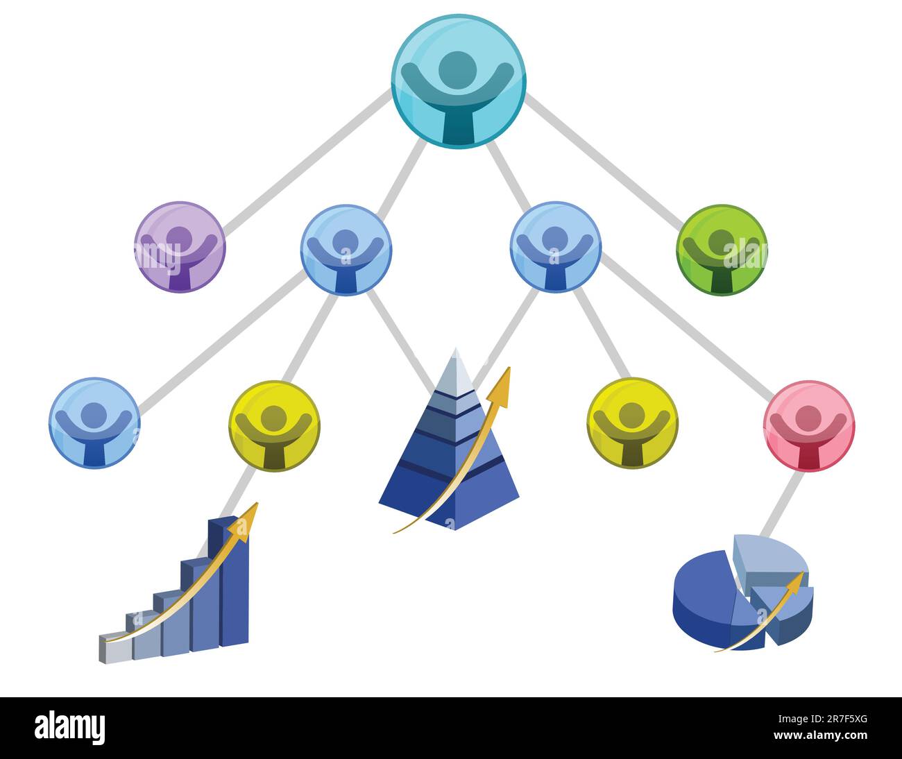 Teamwork success graph isolated over a white background Stock Vector ...