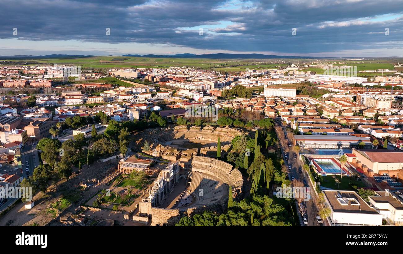 Roman Theatre of Merida spanish cultural icon landmark in Spain Stock ...