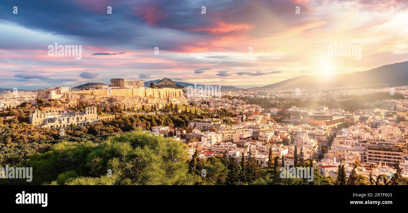 Athens skyline panorama sunrise hi-res stock photography and images - Alamy