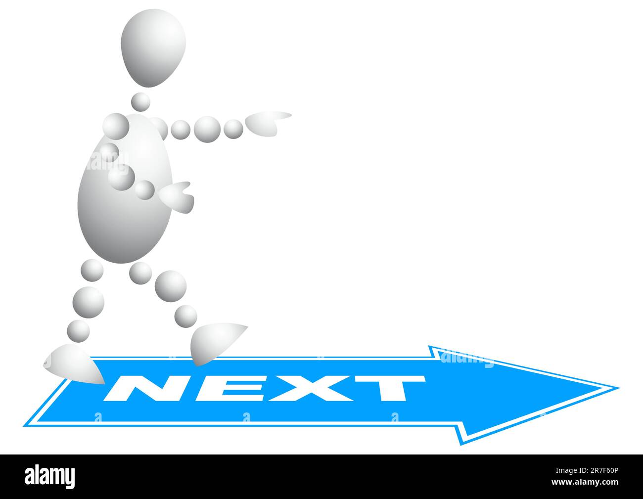 Man goes to the next step. Abstract 3d-human series from balls. Variant ...