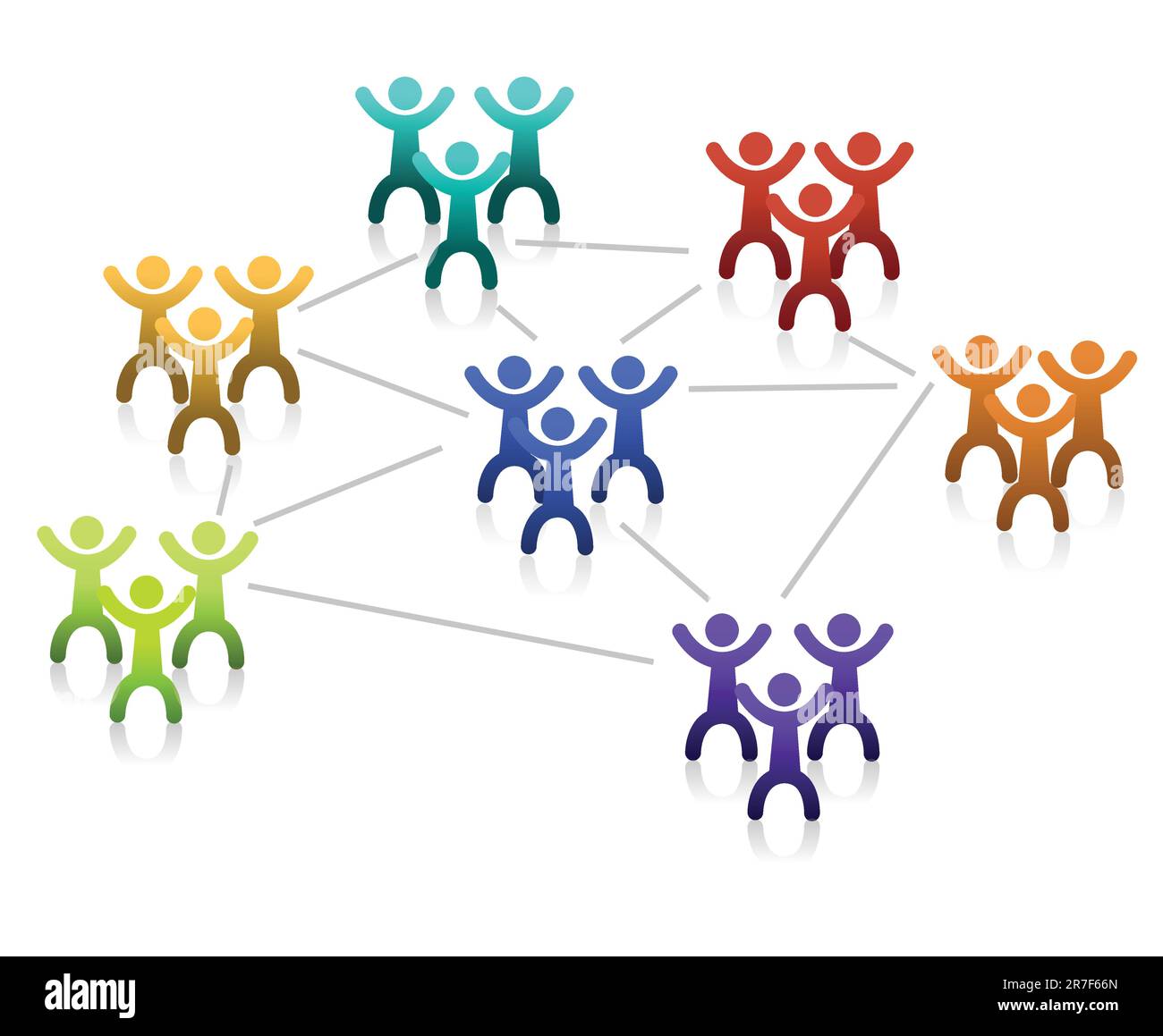Networking teamwork graph isolated over a white background Stock Vector ...