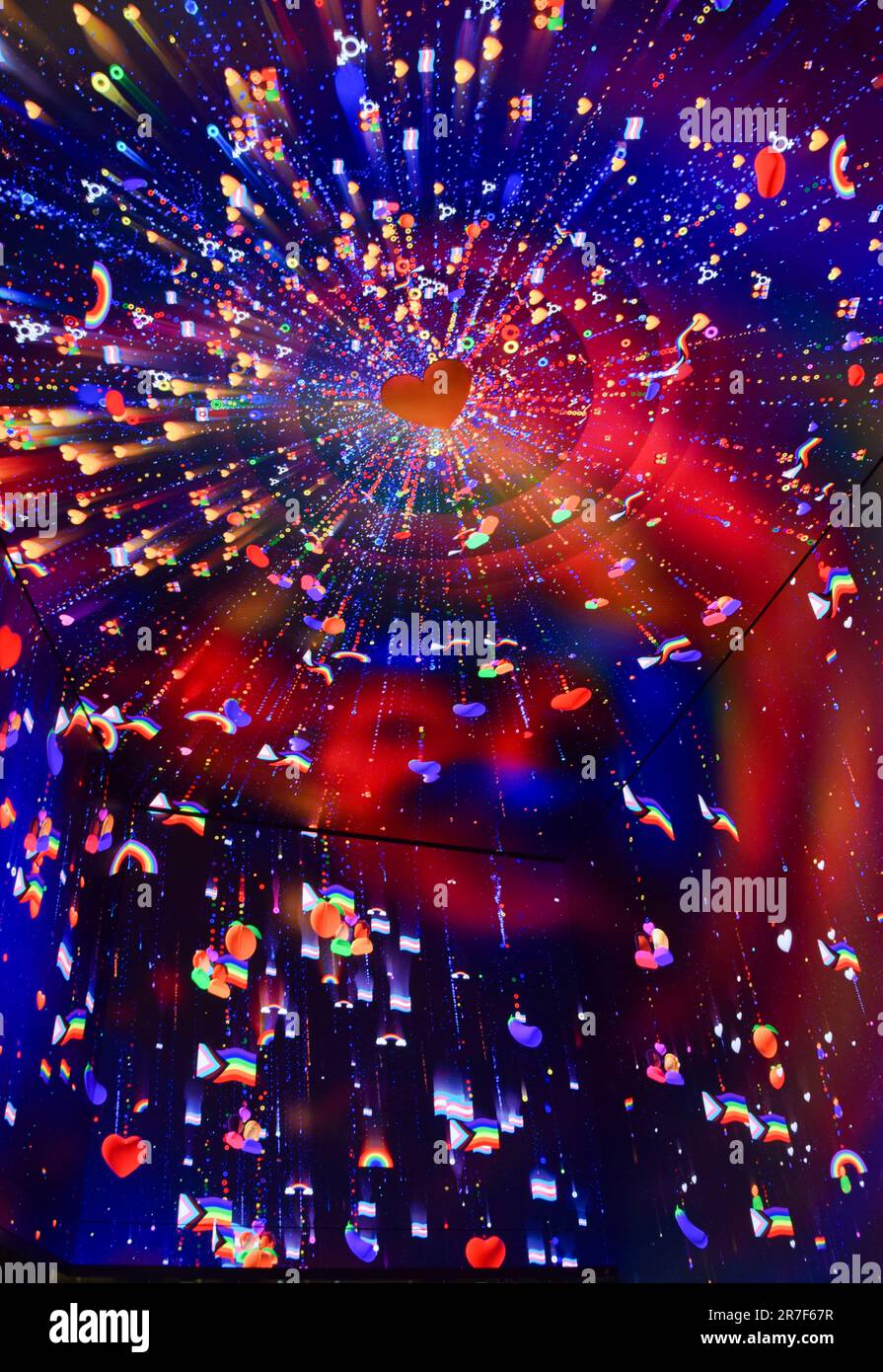 London, England, UK. 15th June, 2023. Emoji Shower Pride Edition ...