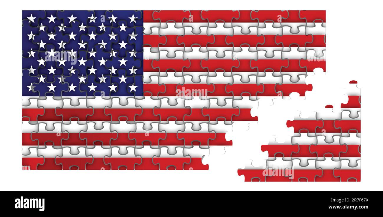 USA Puzzle flag isolated on white Stock Vector Image & Art - Alamy