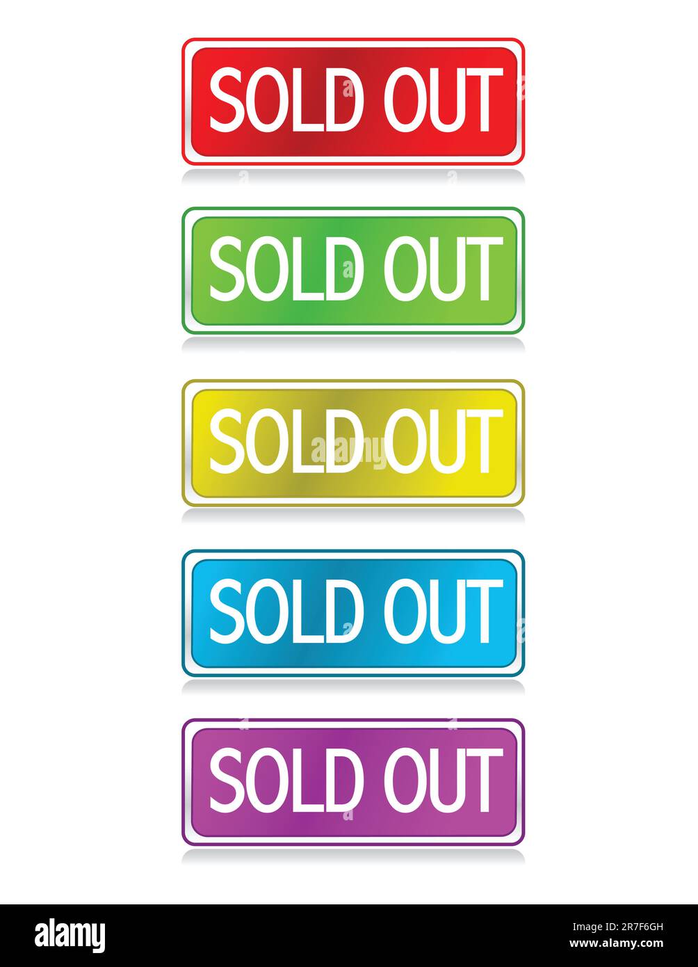 Different color Sold out buttons isolated over a white background Stock ...