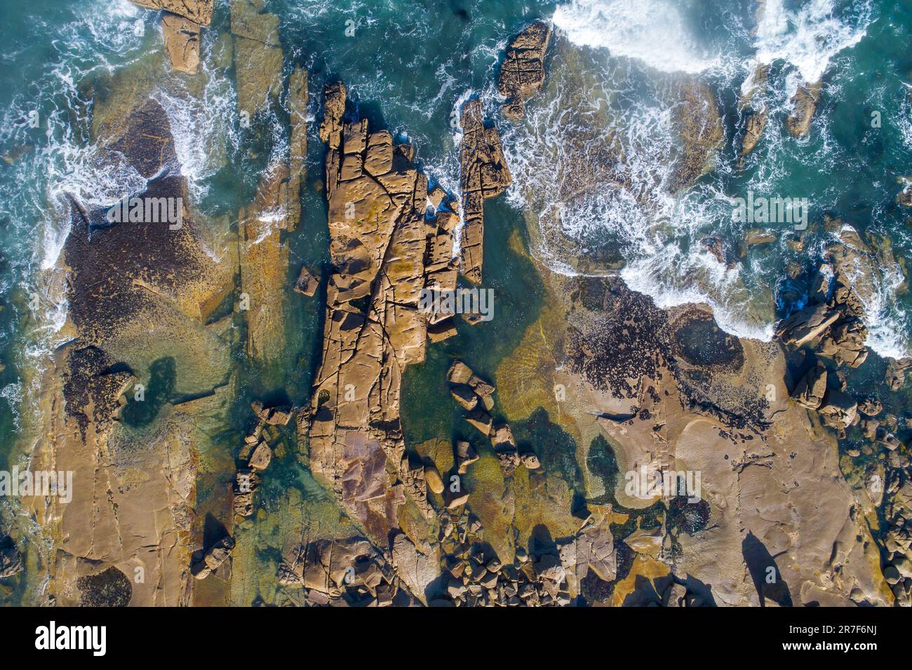 Aerial coastal shot waves crashing hi-res stock photography and images ...