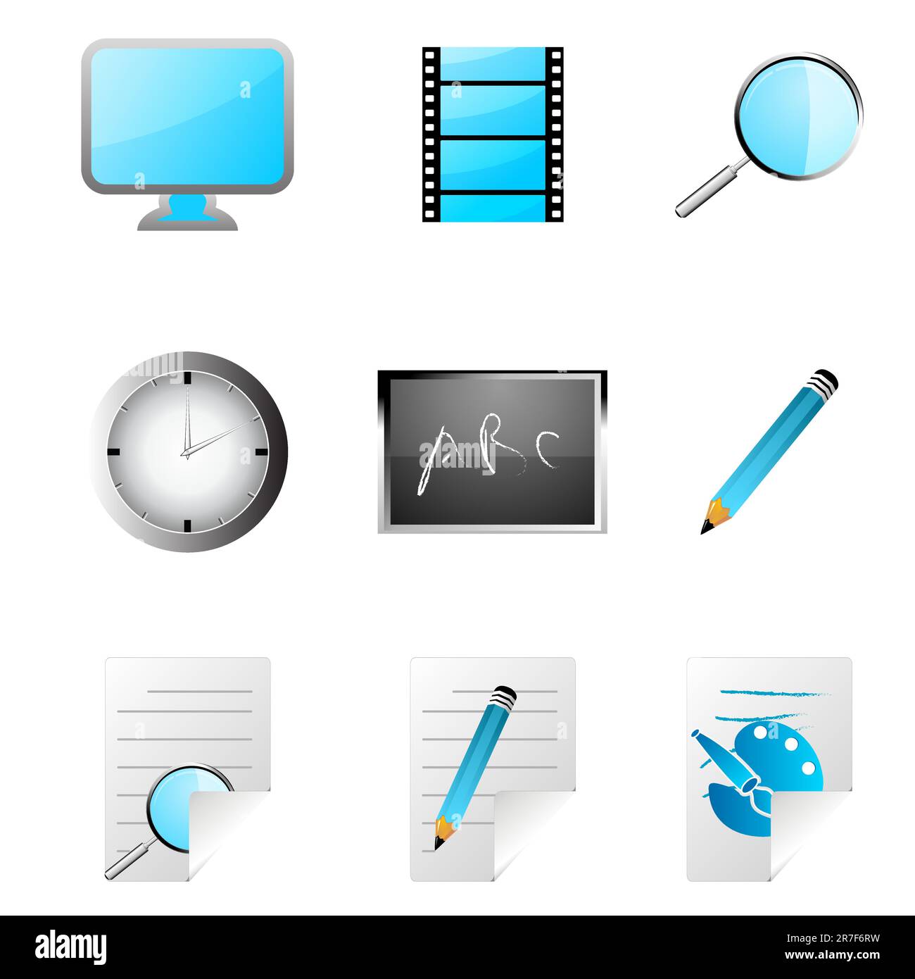 illustration of study icons on white background Stock Vector Image ...