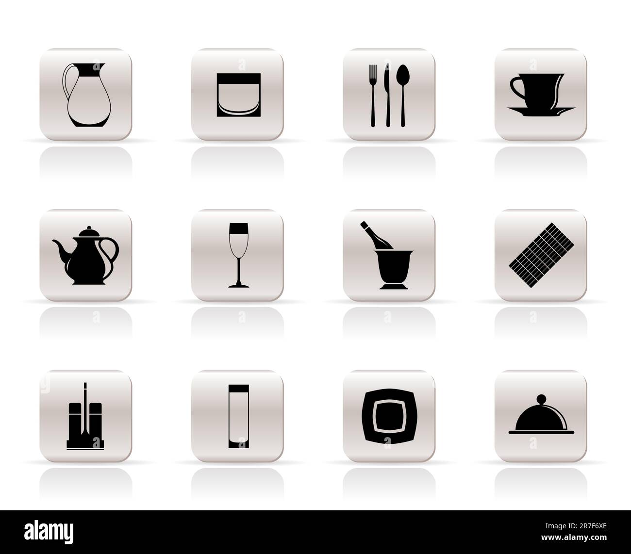 restaurant, cafe, bar and night club icons - vector icon set Stock ...