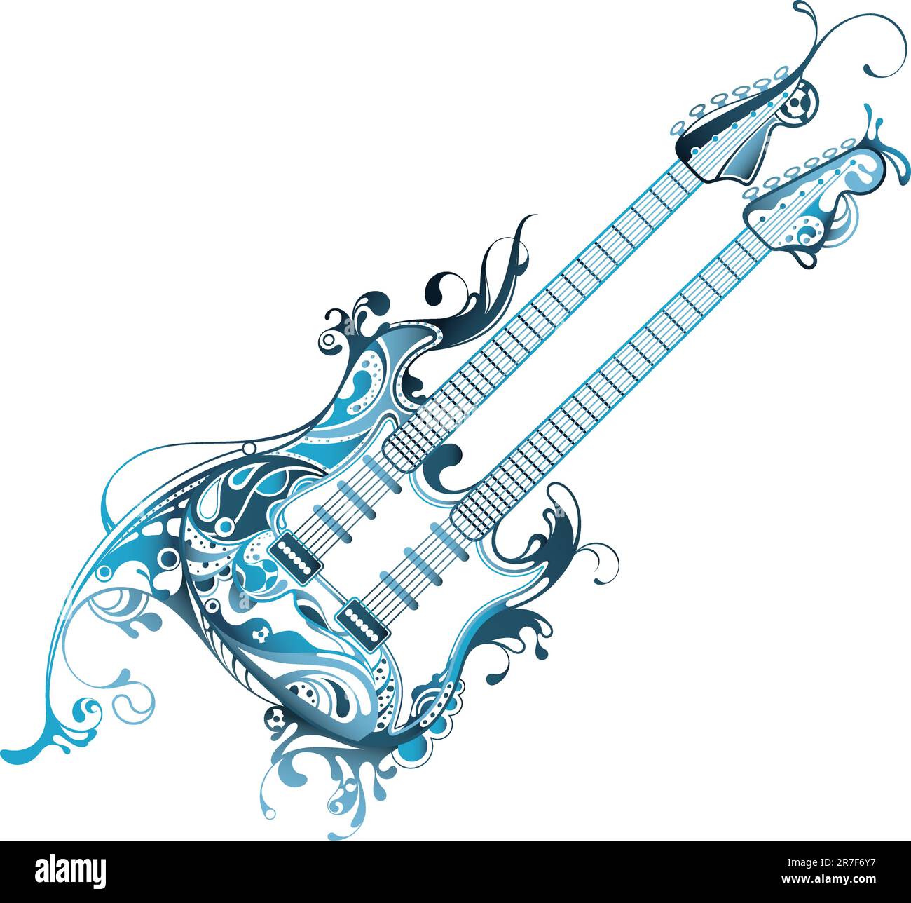 Blue guitar Stock Vector Images - Alamy